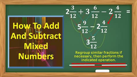 how to add and subtract mixed numbers i digital math world youtube