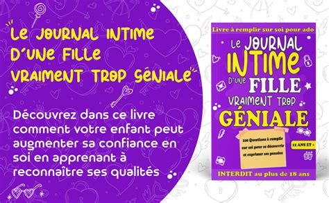 Le journal intime d une fille vraiment trop géniale Livre à remplir