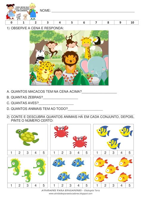 ATIVIDADES PARA EDUCADORES Atividades de Matemática números até 9