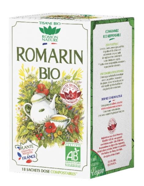 Tisane Romarin bio 18 sachets Romon Nature digestive hépatique
