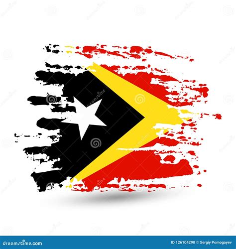 Movimiento Del Cepillo Del Grunge Con La Bandera Nacional De Timor