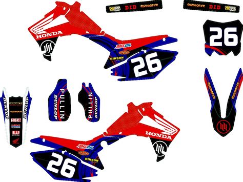 Kit déco Blanc Rose Semi perso Honda CRF 250 450 2013 2024 RD2Shop