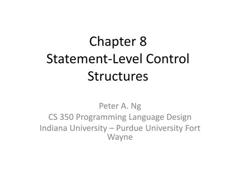 ppt chapter 8 statement level control structures powerpoint presentation id 8821136