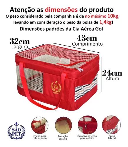 Bolsa De Transporte Para Cães Companhia Gol Aéreo Aerial Frete grátis