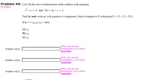 solved problem 6 let c be the curve of intersection of the