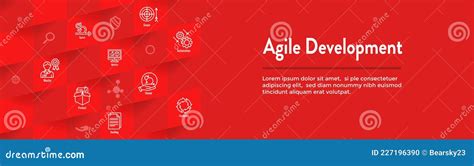 Agile Scrum Process And Development Icon Set Web Header Banner Stock