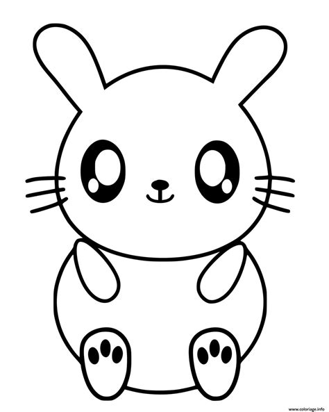 Coloriage Lapin Kawaii Aime Les Carottes Dessin Lapin à imprimer