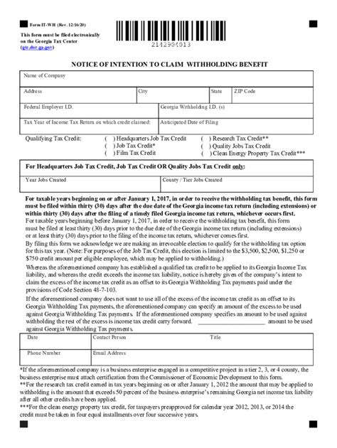 Form Ga Dor It Wh Fill Online Printable Fillable Blank