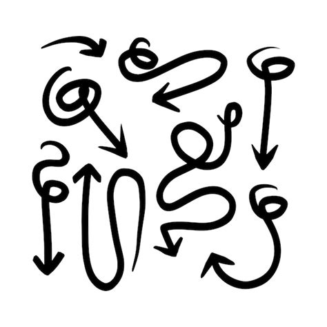 Cole O De Setas Desenhadas M O Configure Setas Simples Isoladas Em