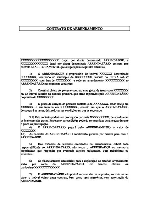 Modelo Contrato De Arrendamento Comercial Image To U