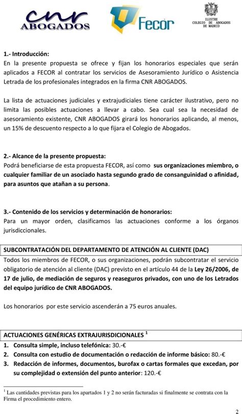 Ejemplo De Propuesta De Honorarios Image To U