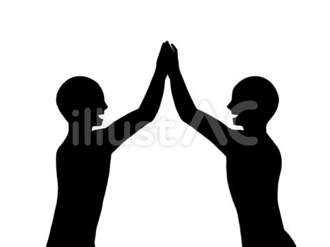 Two People Silhouette Holding Hands