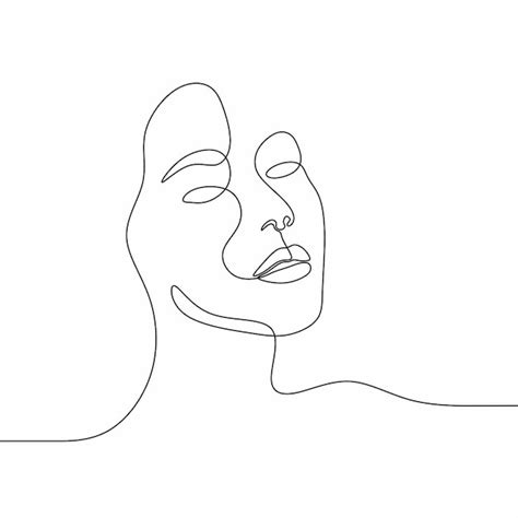 Dibujo continuo ilustración de arte de una sola línea cara de mujer