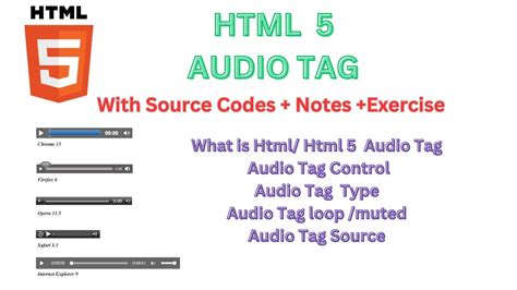HTML 5 Audio Tag How to Inseŕt Audio Tag in Html 5 with Source