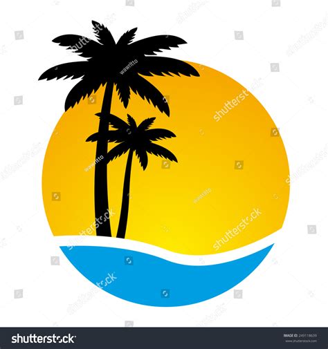Palm Trees Sunset Clipart