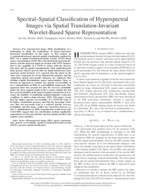 pdf spectral spatial classification of hyperspectral data using loopy belief propagation and