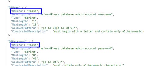 ensure no secrets are found in cloudformation outputs icompaas support