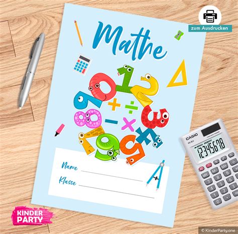 Mathe Deckblätter zum Ausdrucken kostenlose Vorlagen
