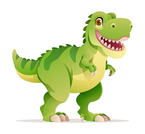 Tiranosaurio Rex De Dibujos Animados Rugiendo Sobre Fondo Blanco The