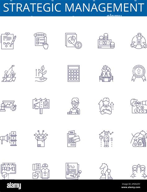 Strategic Management Line Icons Signs Set Design Collection Of