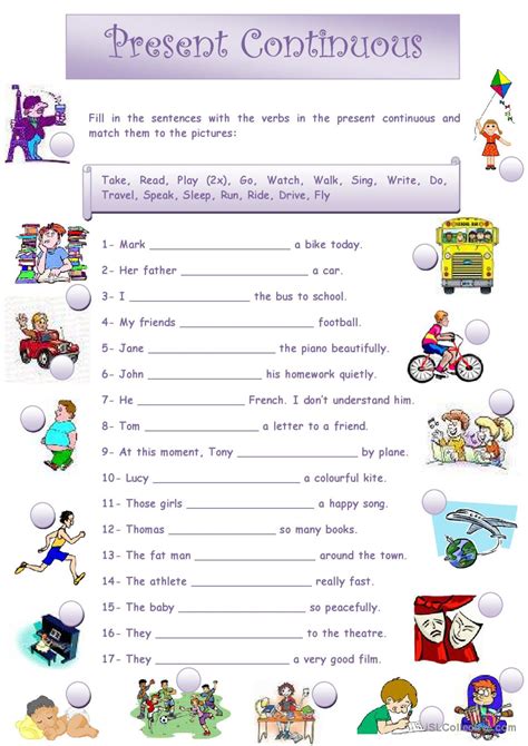 Present Continuous English Esl Worksheets Pdf Doc