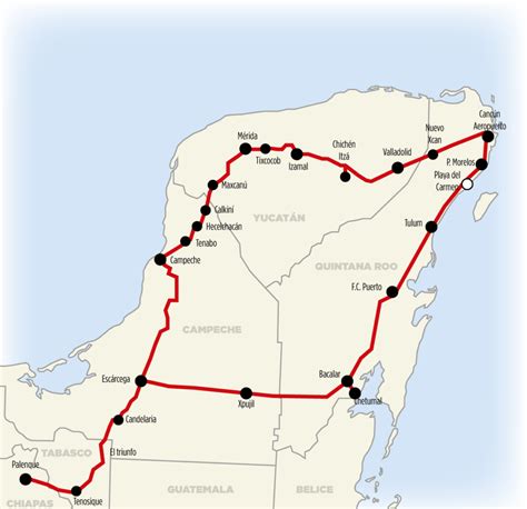 Ruta Del Tren Maya Mapa