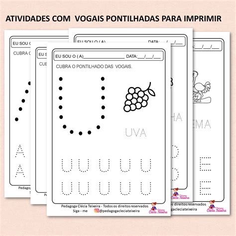 24 Atividades Vogais Pontilhadas Para Imprimir Online Cursos