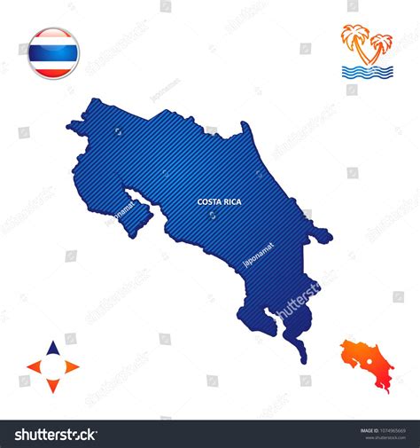 Simple Outline Map Of Costa Rica Royalty Free Stock Vector