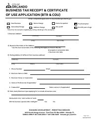 City Of Orlando Florida Business Tax Receipt Certificate Of Use