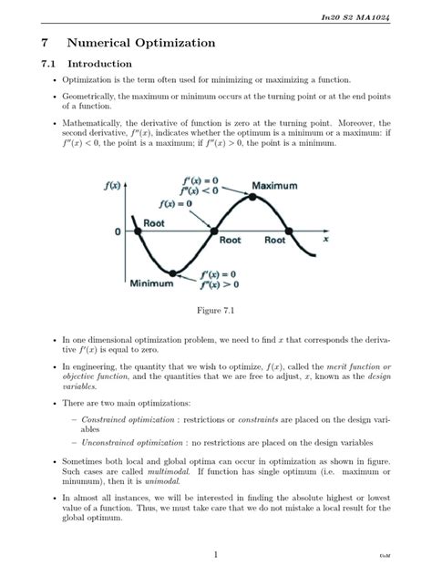 note 7 numerical optimization download free pdf mathematical optimization maxima and minima