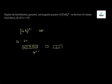 Explain The Hybridization Geometry And Magnetic Property Of CoF6 3