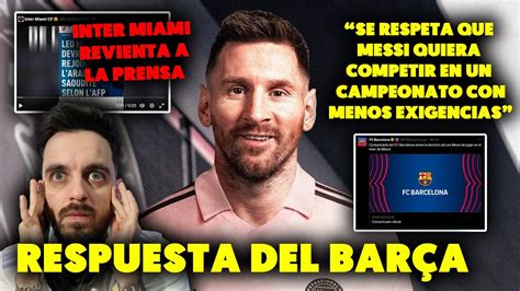 EL BARÇA REACCIONA a LAS DECLARACIONES de MESSI y LE PASAN EL MARRÓN