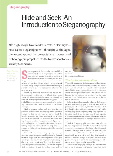 pdf hide and seek an introduction to steganography niels provos