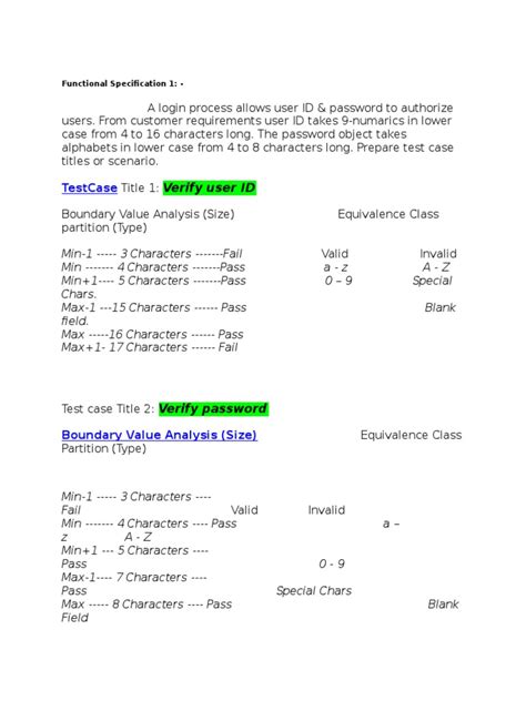 boundary value analysisand equivalence class partition example 1 pdf password systems