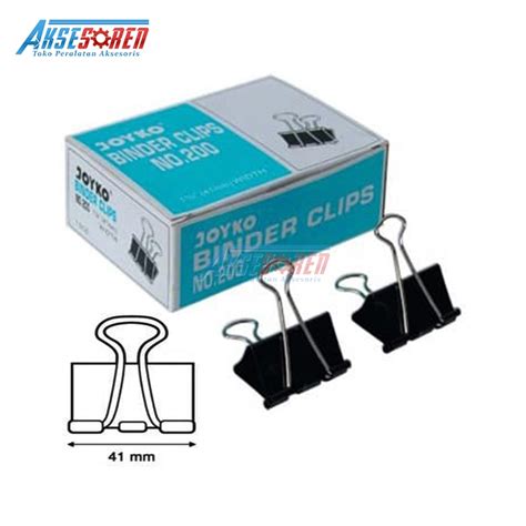 Jual PENJEPIT KERTAS KLIP JOYKO NO 200 1 BOX 12 PCS BINDER CLIPS