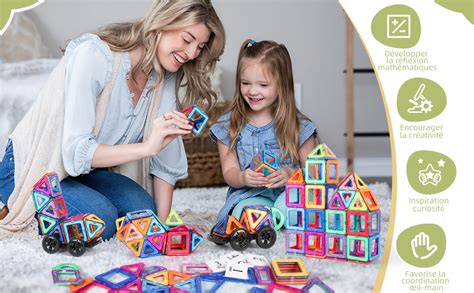 aaczly Construction Magnetique Enfant 74 Pièces Blocs de Construction
