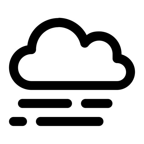 Cloud With Fog In Outline Icon Foggy Smoke Cloudy Weather Climate