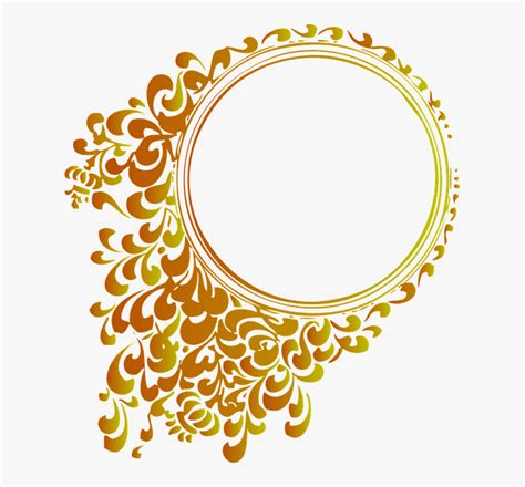 Frame Circle Ring Decoration Baroque Floral Vector Golden Frame