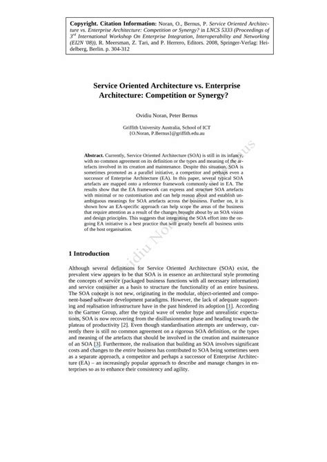 Pdf Service Oriented Architecture Vs Enterprise Architecture