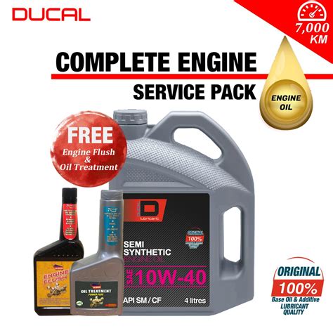 DUCAL SEMI SYNTHETIC Engine Oil 10W40 API SM CF 4 Litres FREE Engine
