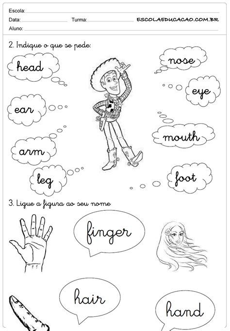 Atividades de Inglês 2º ano Para Imprimir Educação