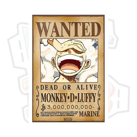 Mô hình giấy Poster truy nã Tứ Hoàng Luffy Mũ Rơm One Piece Kit168