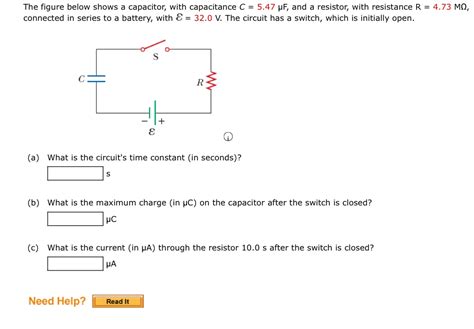Solved The Figure Below Shows A Capacitor With Capacitance C F