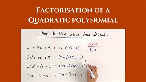 how to factorize a quadratic polynomial split the middle term polynomials part 4 youtube