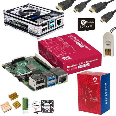 marskit raspberry pi 4 model b starter kit 128gb edition raspberry pi 4 mddel b 4gb ram