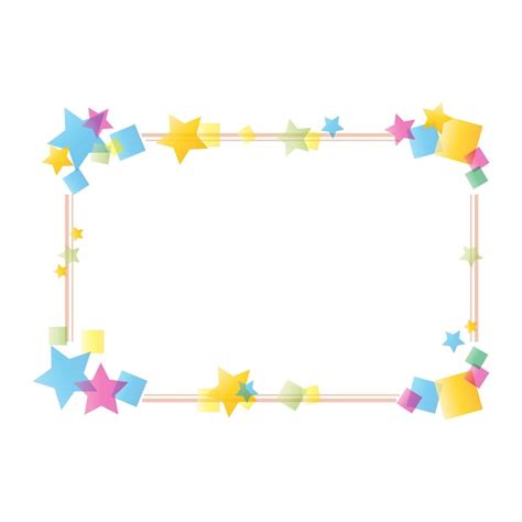 Borde rectangular decorativo colorido lindo con patrón de forma de