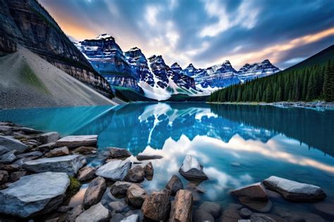 Premium Photo Beautiful Lake Louise In Banff National Park Alberta