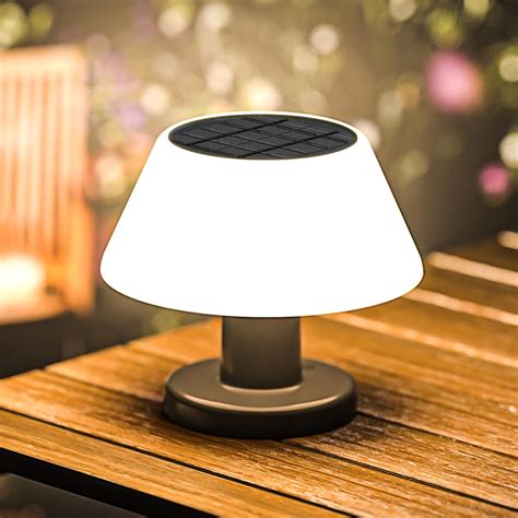 SONNENKERZE SOLAR LED TISCHLAMPE BIANCO SOLAR TISCHLEUCHTE