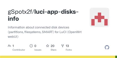 github gspotx2f luci app disks info information about connected disk devices partitions