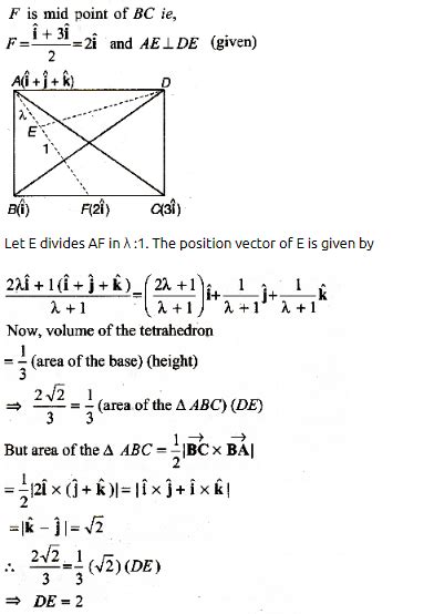 the position vectors of the vertices a b c of a tetrahedron are 1 1 1 1 0 0 and 3 0 0